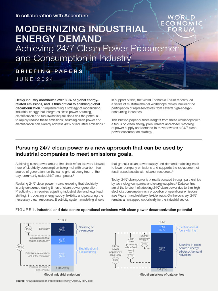 24/7 Clean Power in Industrial Energy | PDF | Economies