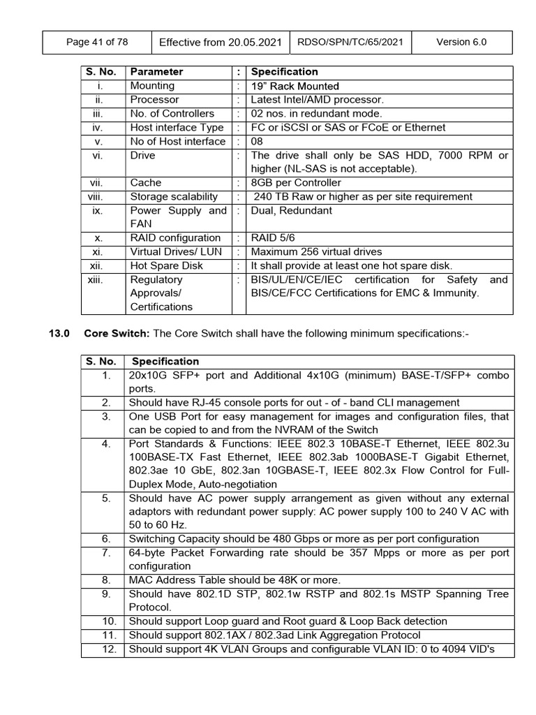 Network Switch Specifications and Requirements | PDF | I Pv6 | Network ...
