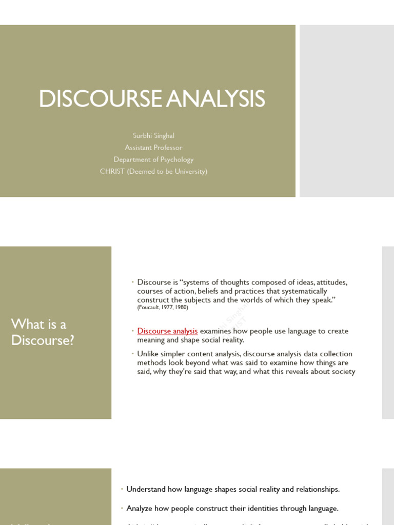 Discourse Analysis | PDF | Discourse | Liberal Arts Education