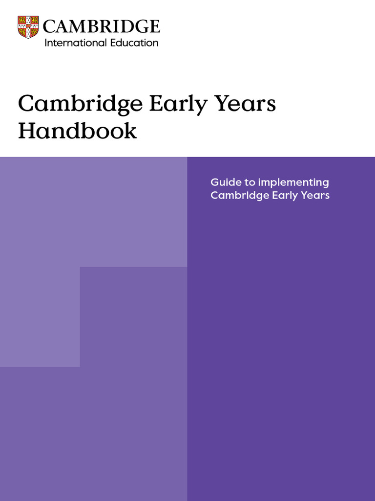 Cambridge Eary Years Handbook 2025 | PDF