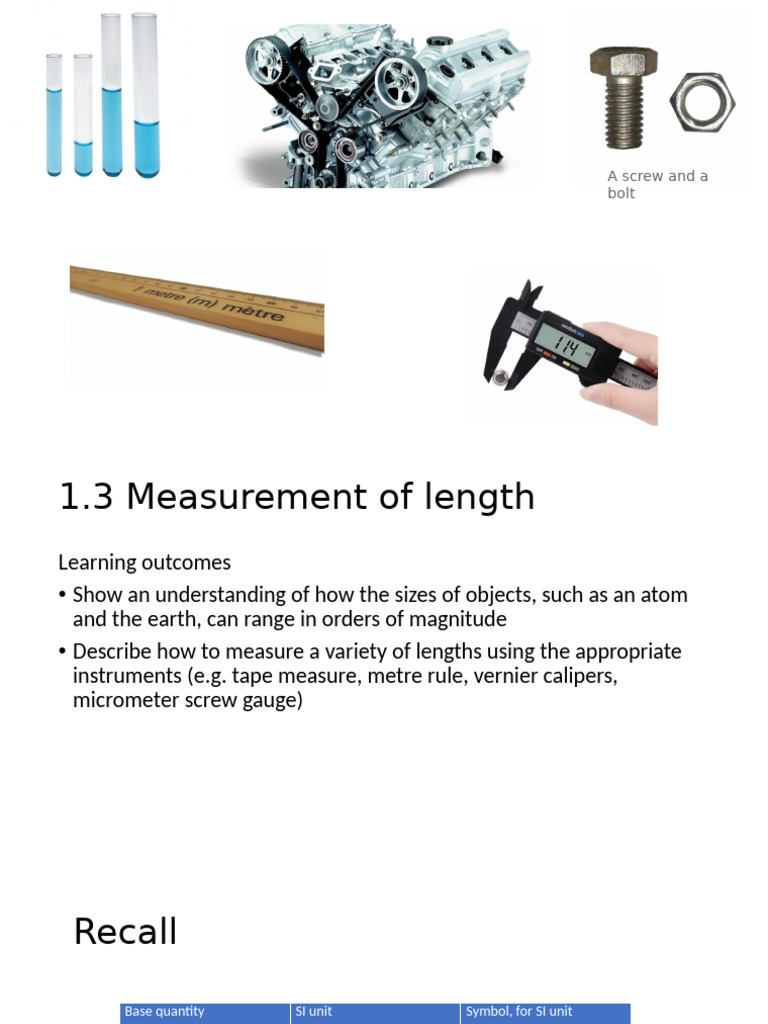 Measuring Length: Tools and Techniques | PDF | Measurement ...