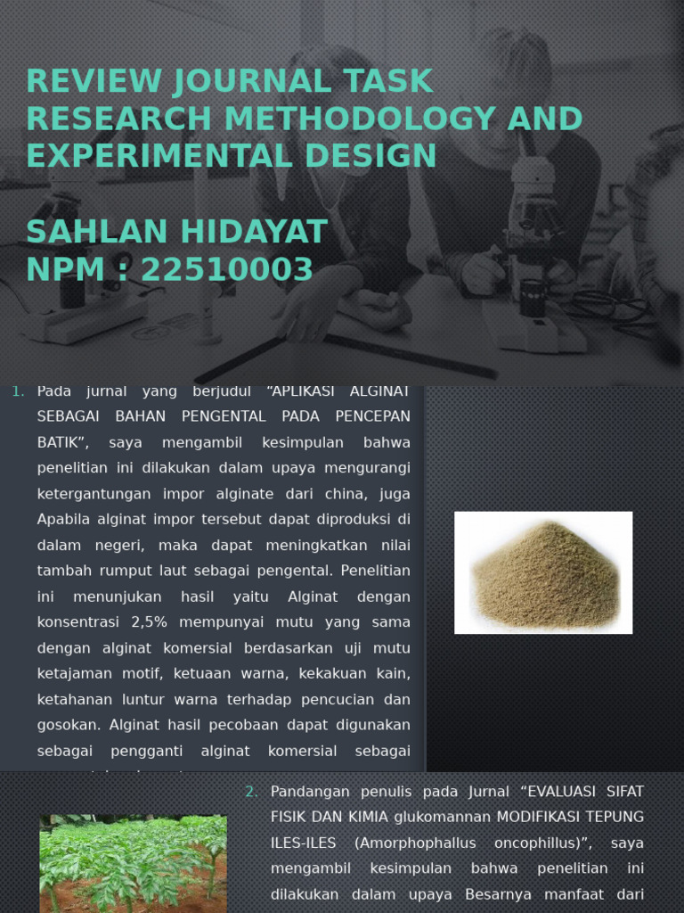 Review Journal Task Research Methodology and Experimental Design | PDF