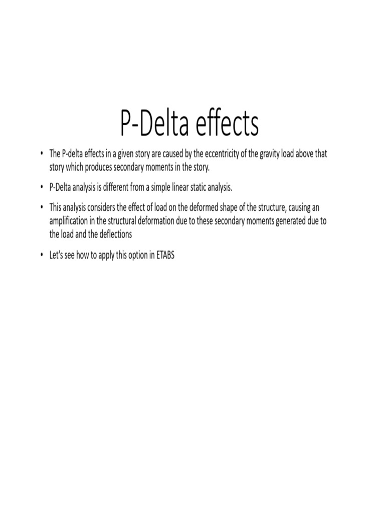 Understanding P-Delta Effects in ETABS | PDF