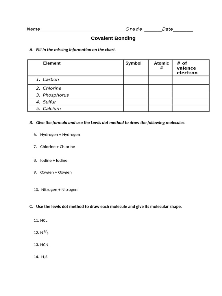 Covalent Bonding | PDF