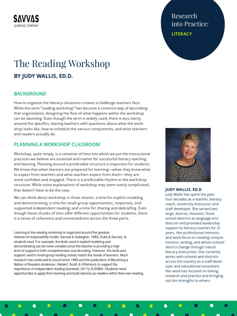 Organizing Effective Reading Workshops | PDF | Reading Comprehension ...