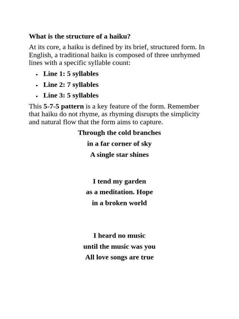 How To Write A Haiku | PDF