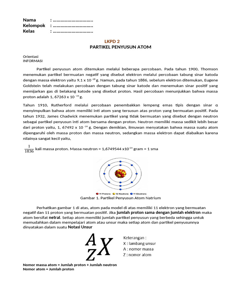 LKPD Struktur Atom | PDF