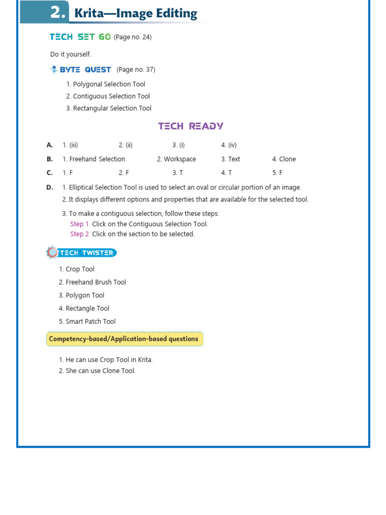 Using Selection Tools in Krita | PDF