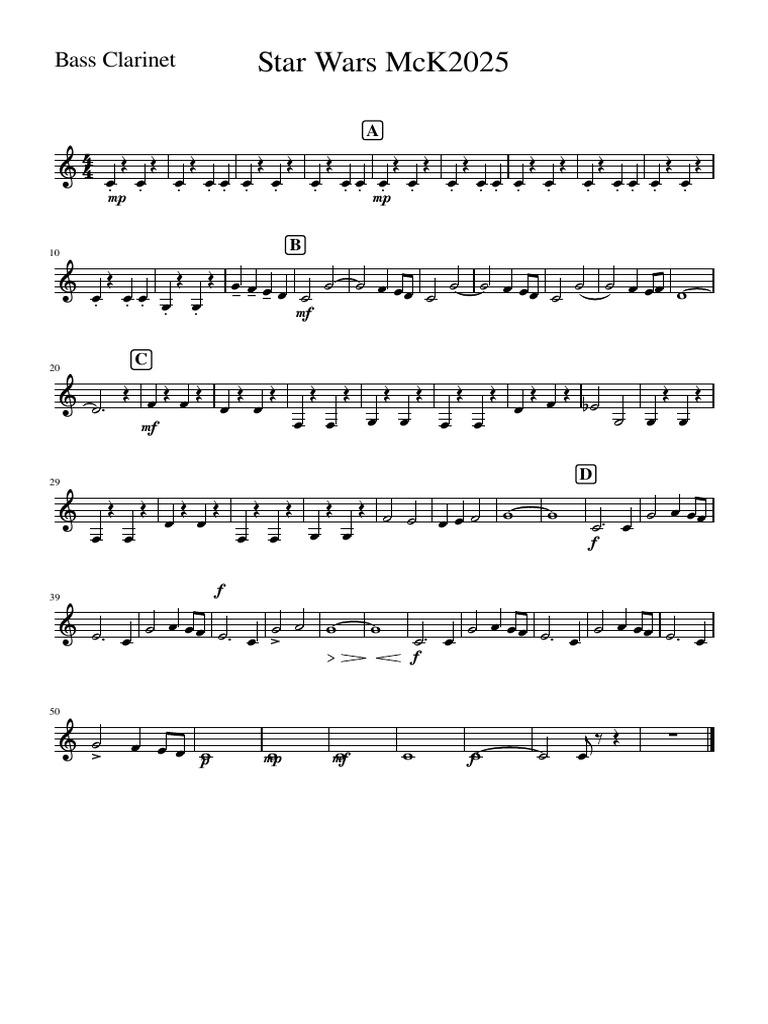 Star Wars Clarinet Sheet Music | PDF