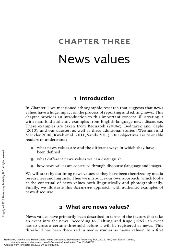 Understanding News Values in Reporting | PDF | News | Linguistics