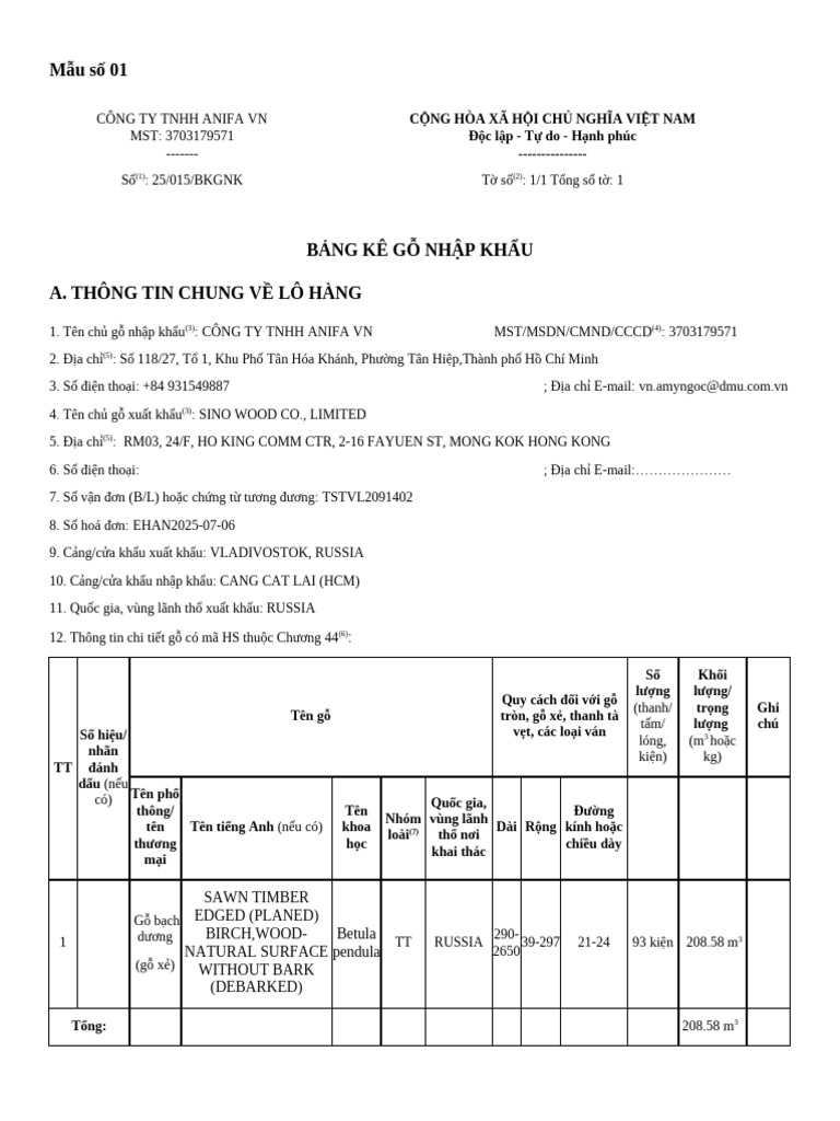 Mau So 01 - Anifa | PDF