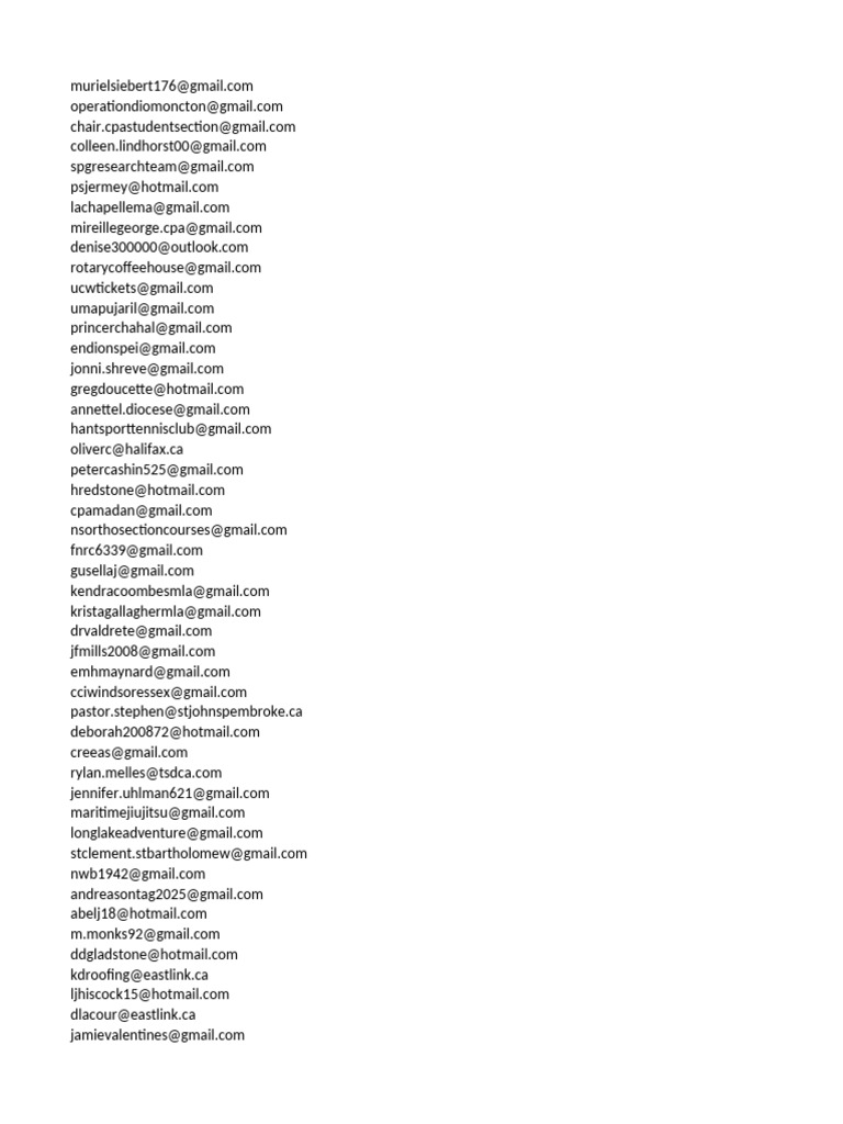 Contact List for Professional Services | PDF