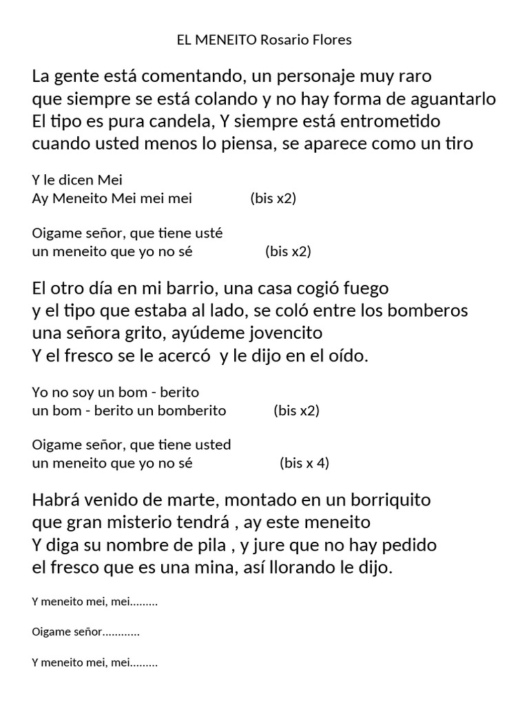 EL MENEITO Rosario Flores | PDF
