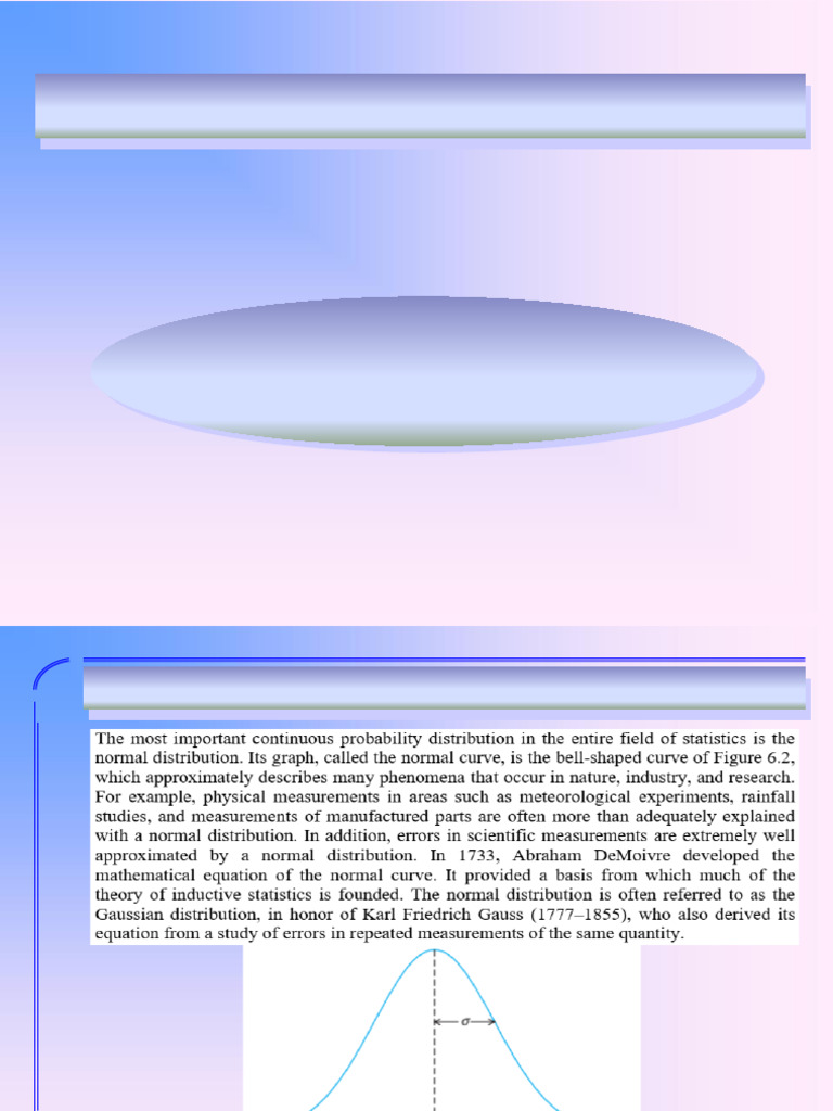 Lecture On The Normal Gaussian Distribution For Univariate Case | PDF