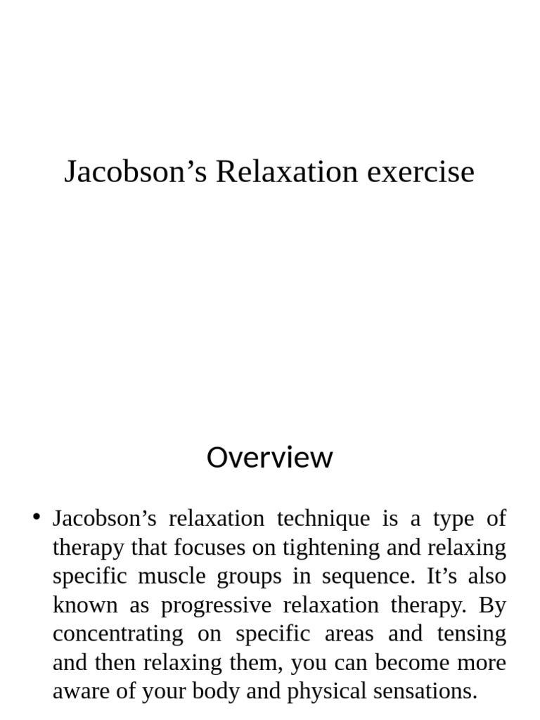 Jacobson's Progressive Relaxation Guide | PDF
