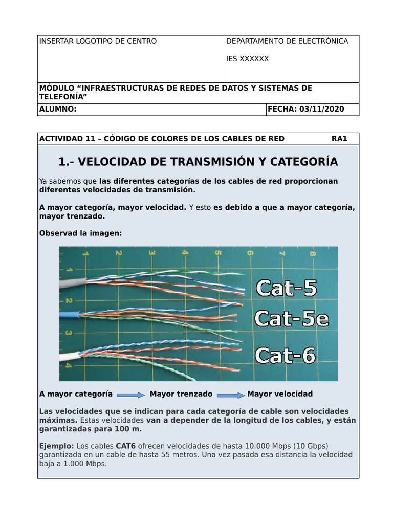 Código de Colores en Cables de Red | PDF | Equipo eléctrico