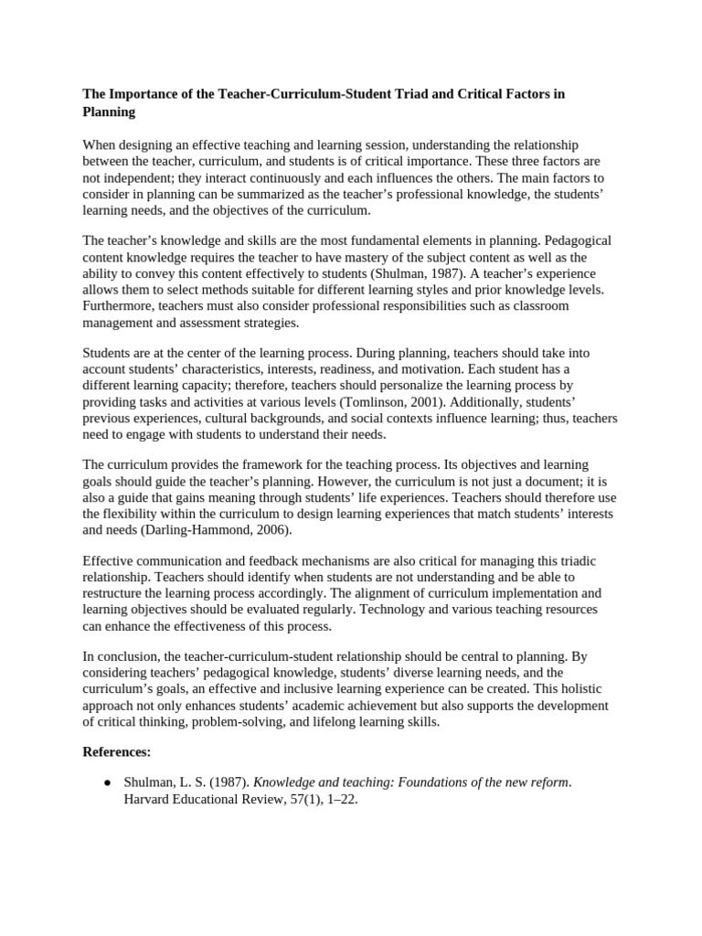 Foundations of Teaching For Learning - Curriculum - HW2 | PDF ...