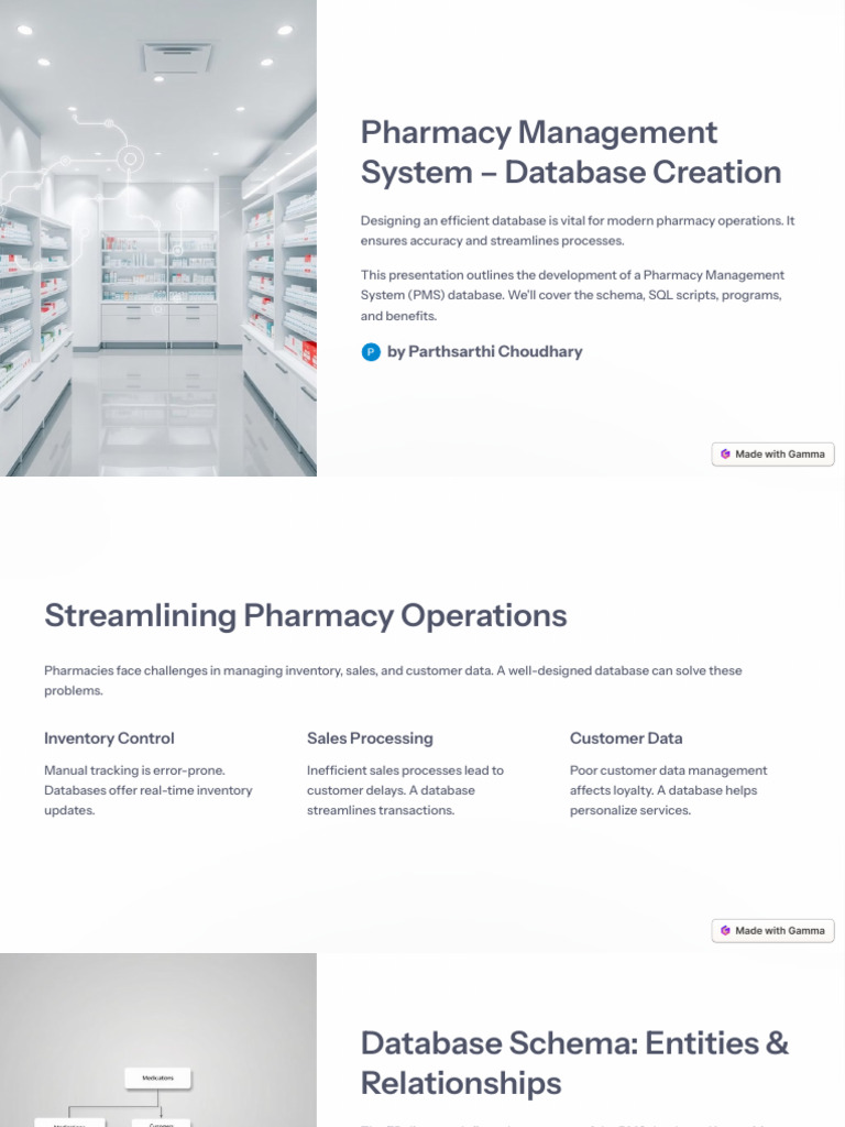 Pharmacy Management System Database Creation | PDF | Databases | Inventory