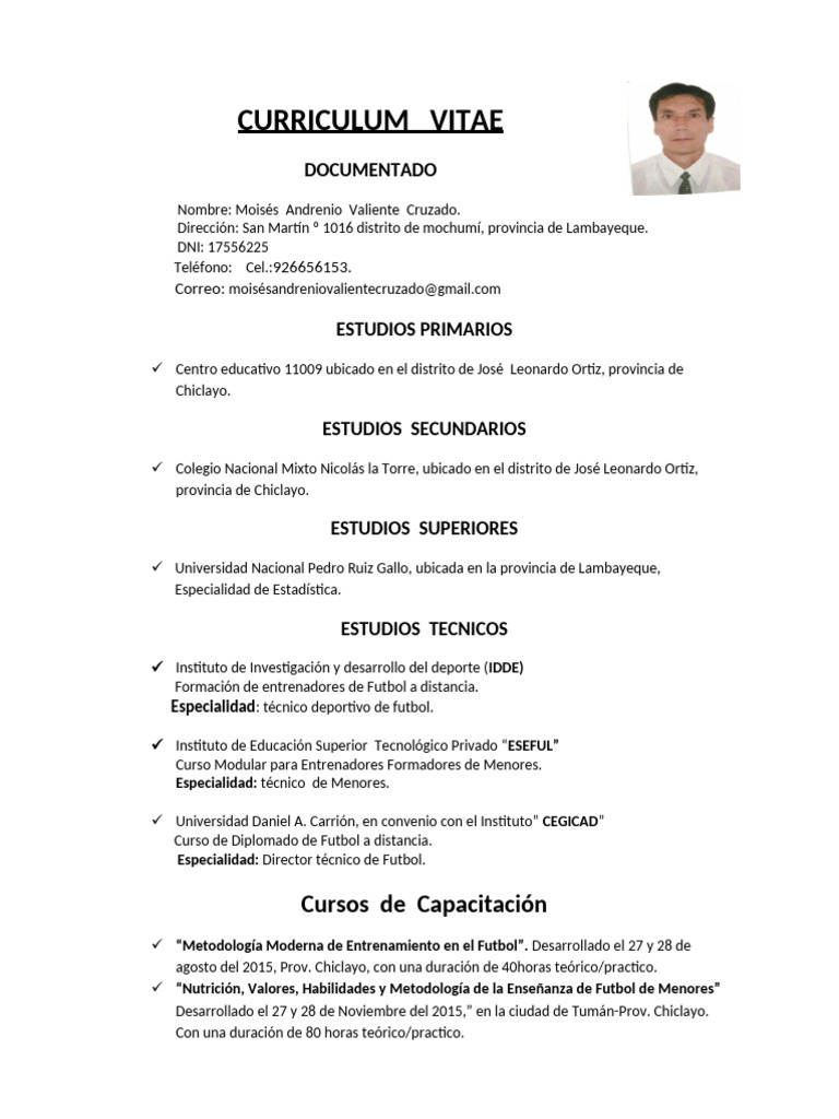 Curriculum Moisés VALIENTE | PDF