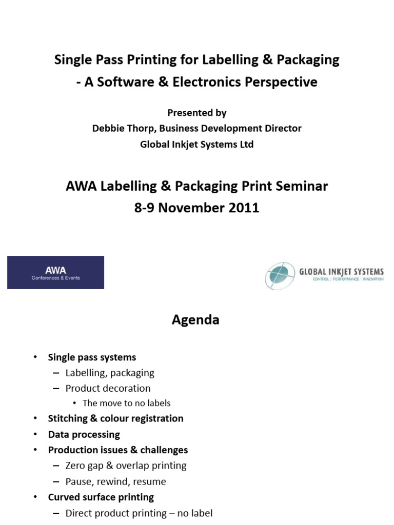 Single Pass Printing in Labelling & Packaging | PDF | Personal ...
