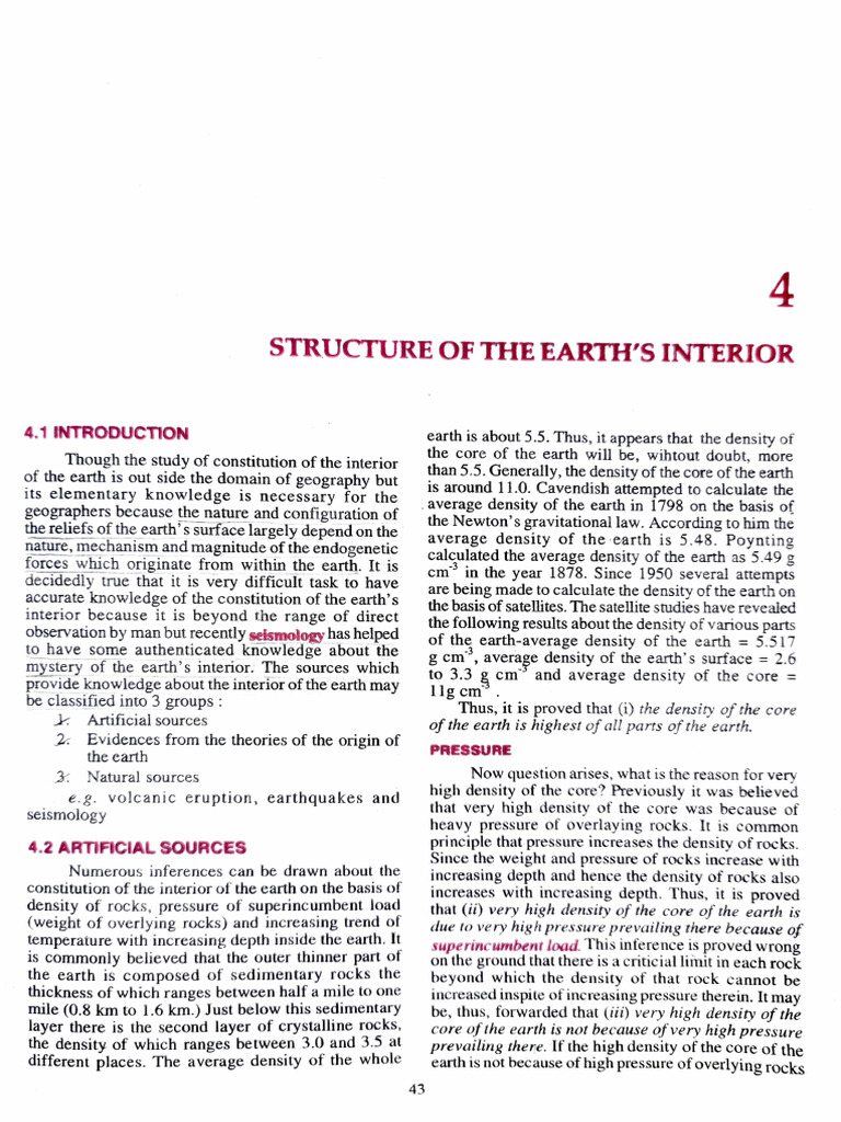Earth's Interior Structure Explained | PDF | Seismology | Magma