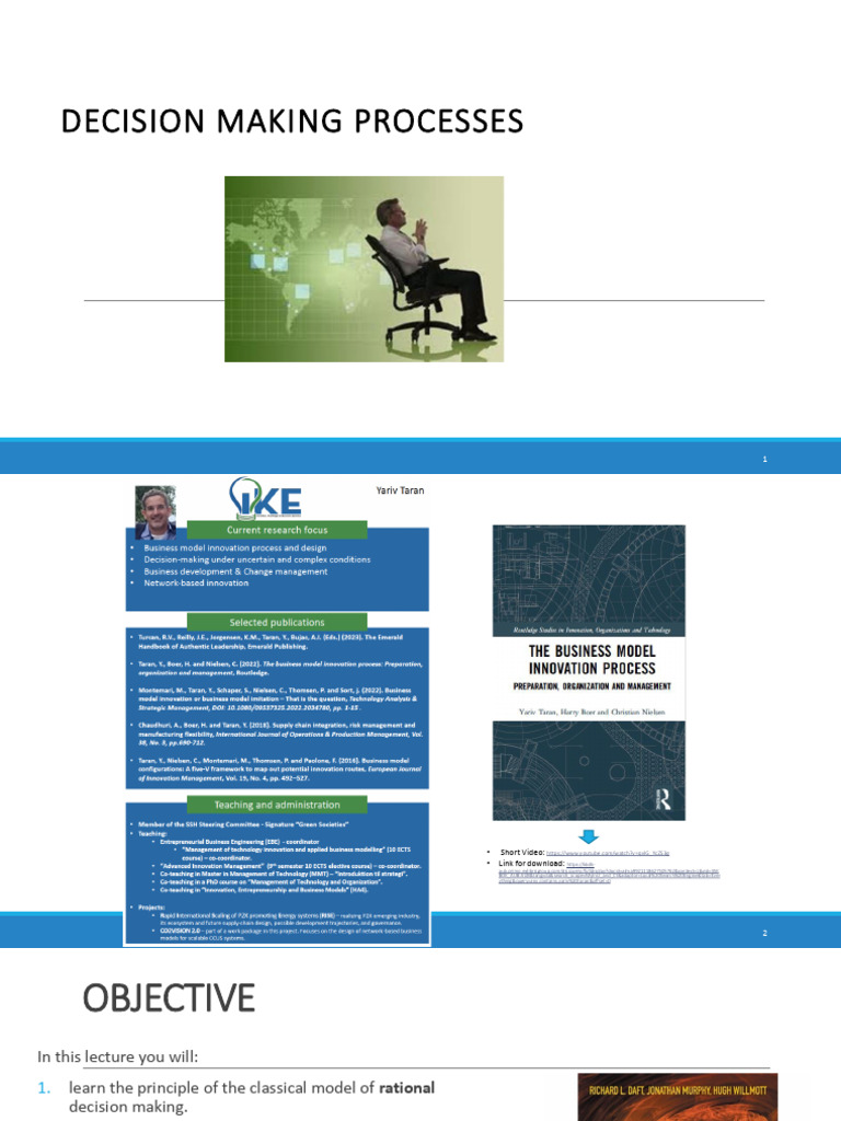 Decision Making Processes - Presentation | PDF | Rationality | Decision Making