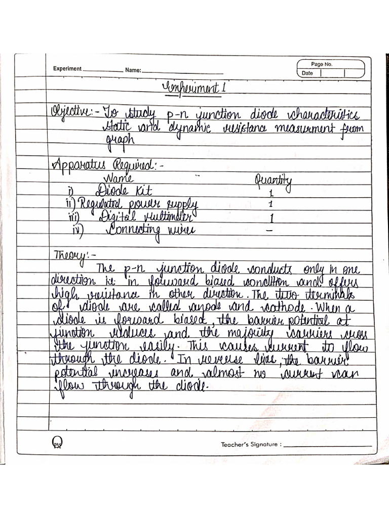 Electronics Devices Lab Experiments | PDF