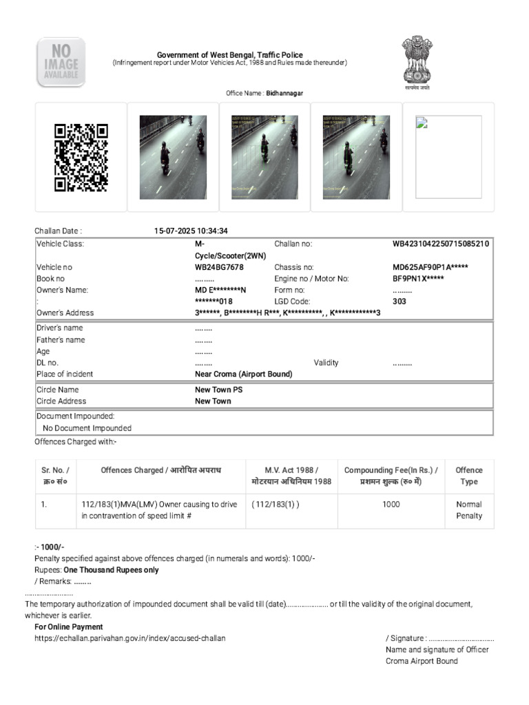 Echallan - Parivahan.gov - in Report Print-Page Challan No ...