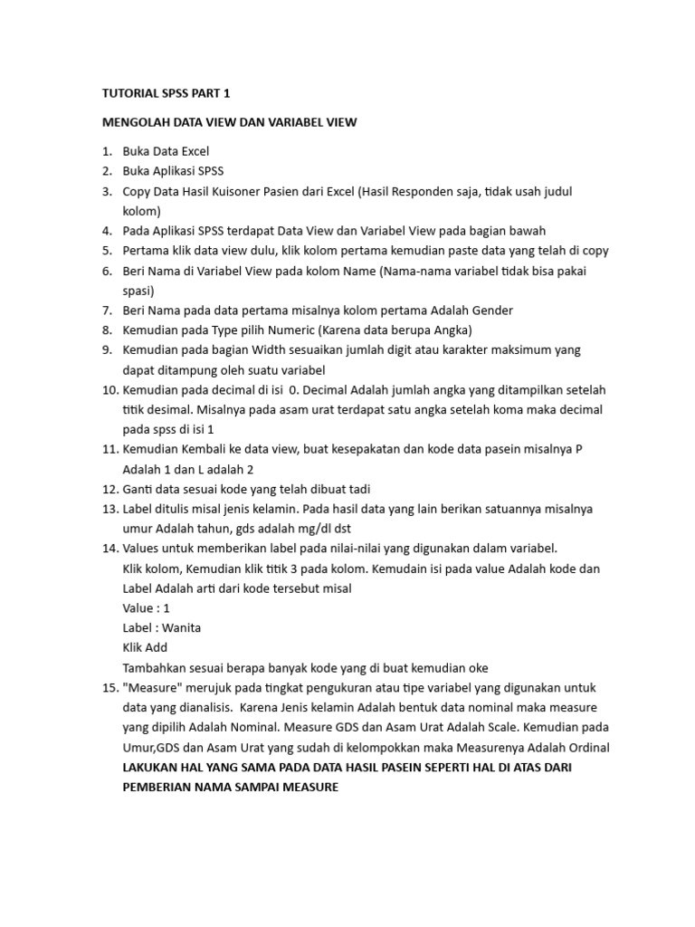 Tutorial SPSS Part 1 | PDF