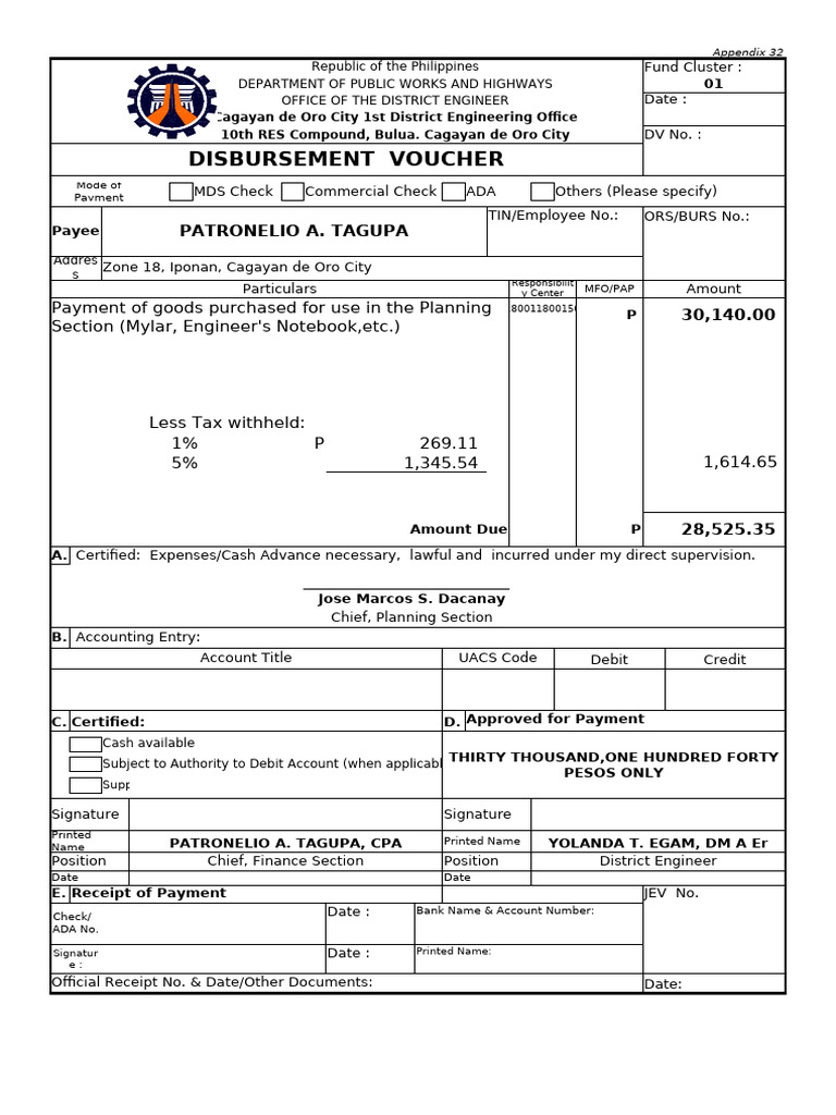 DPWH Travel Itinerary and Liquidation Report | PDF | Payments | Money