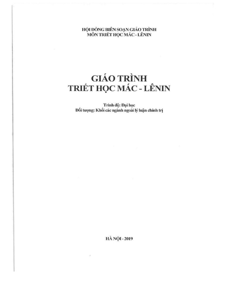 Giao Trinh Hoc Phan Triet Hoc Mac Lenin Truong Dai Hoc Quy Nhon 103960 | PDF