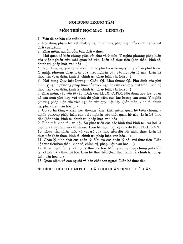 Cau Hoi On Tap Triet Triet Hoc Mac Lenin Truong Dai Hoc Quy Nhon 104407 ...