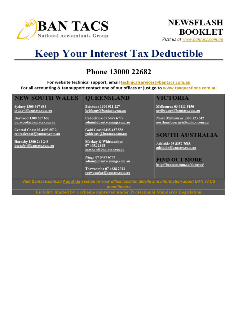 Keep Your Interest Tax Deductible Guide | PDF | Interest | Loans