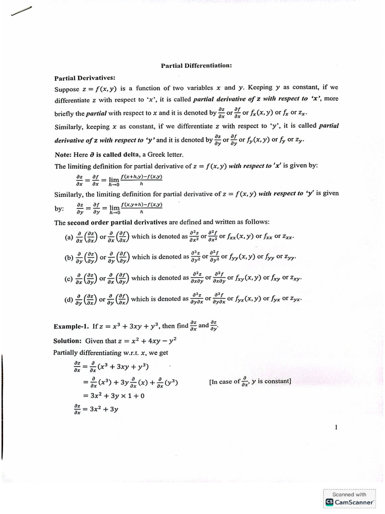 Partial Differentiation | PDF