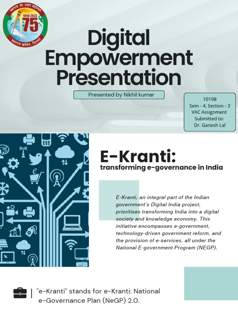 E-Kranti: Transforming E-Governance in India | PDF | E Government ...