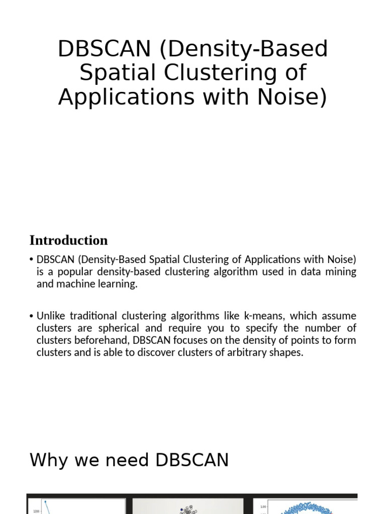 DBSCAN (Density-Based Spatial Clustering of Applications With | PDF | Cluster Analysis ...