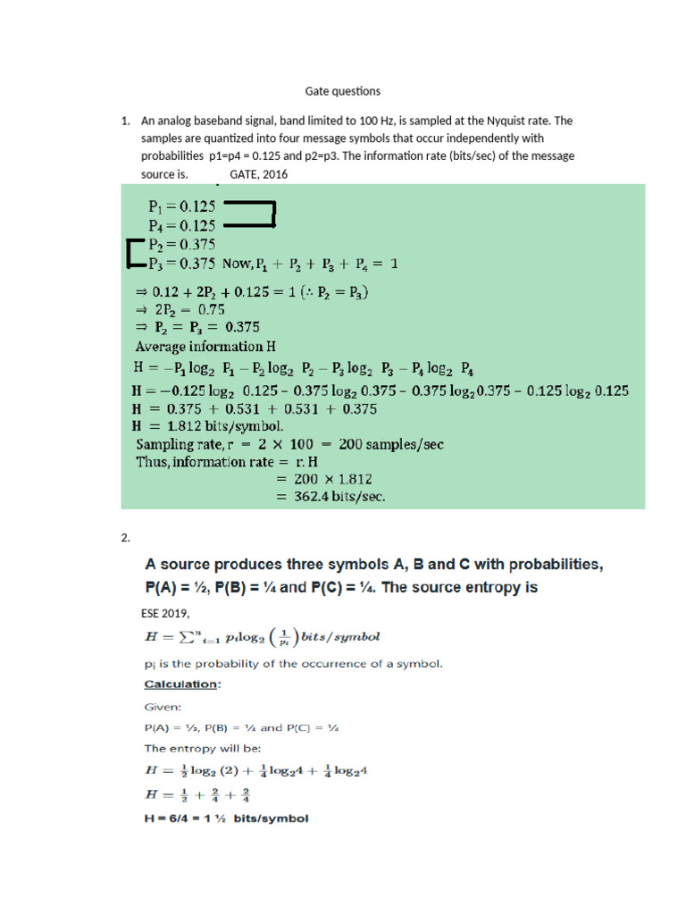 GATE and ESE Exam Questions Analysis | PDF