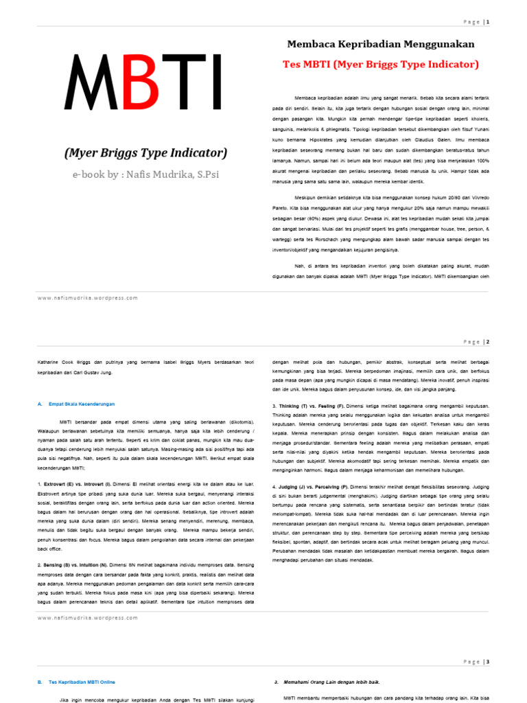 Apa Itu MBTI | PDF