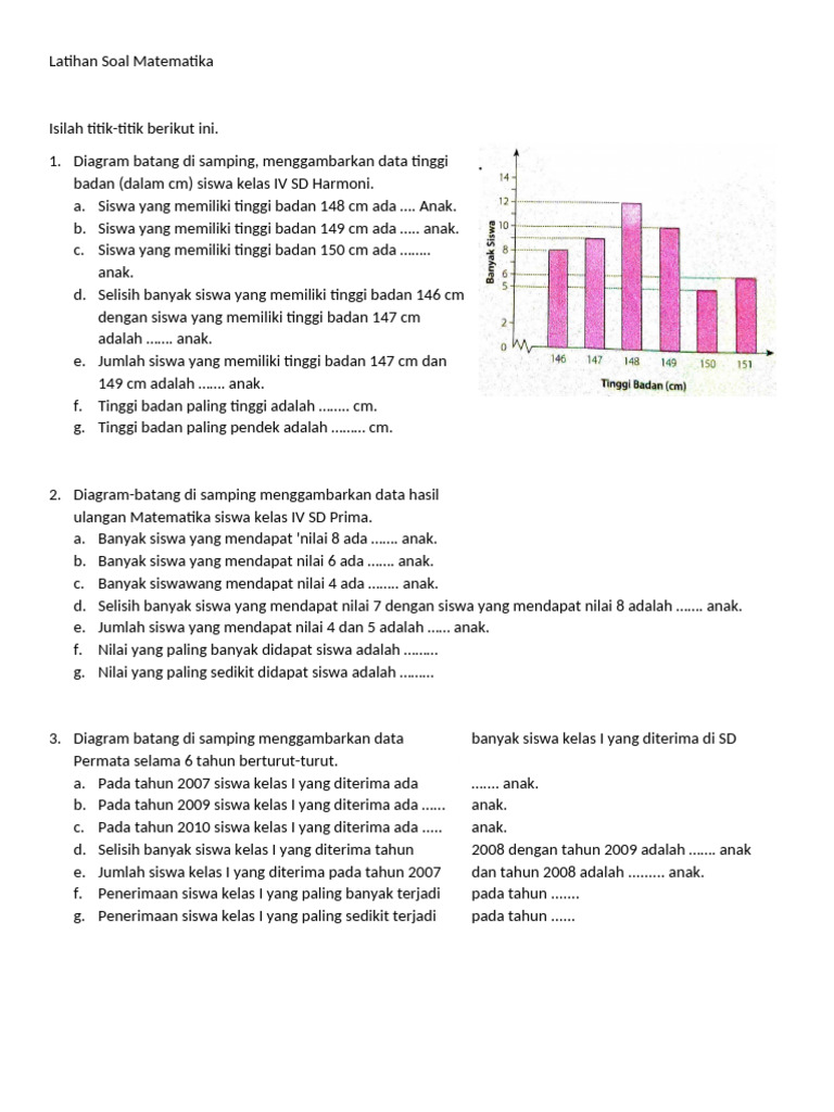 Latihan Soal Matematika Data Tabel | PDF