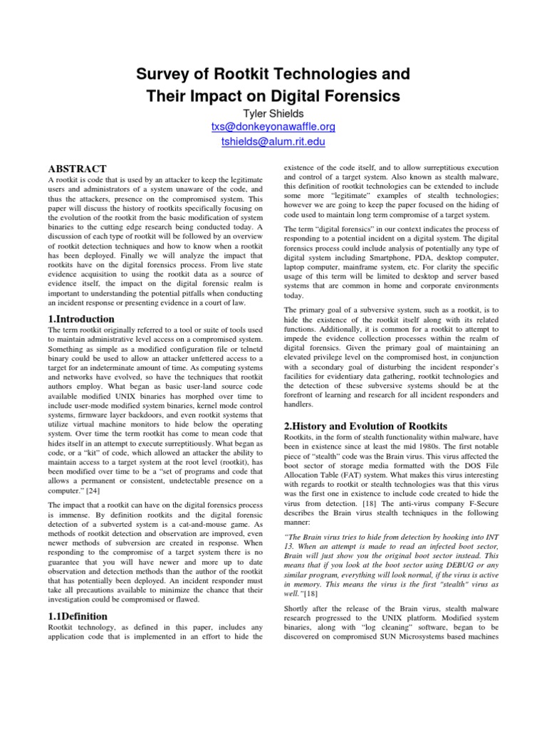 Txs-Rootkits and Digital Forensics | PDF | Kernel (Operating System) | Virtualization