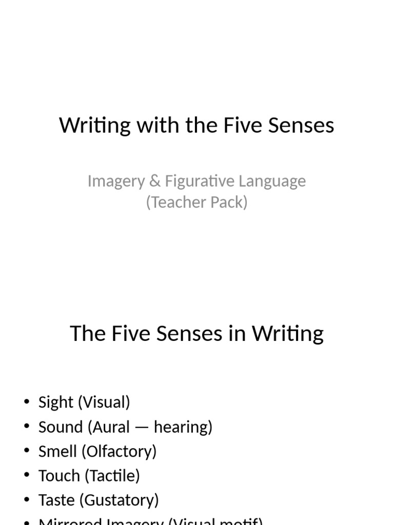 Five Senses Figurative Language | PDF | Senses | Linguistics