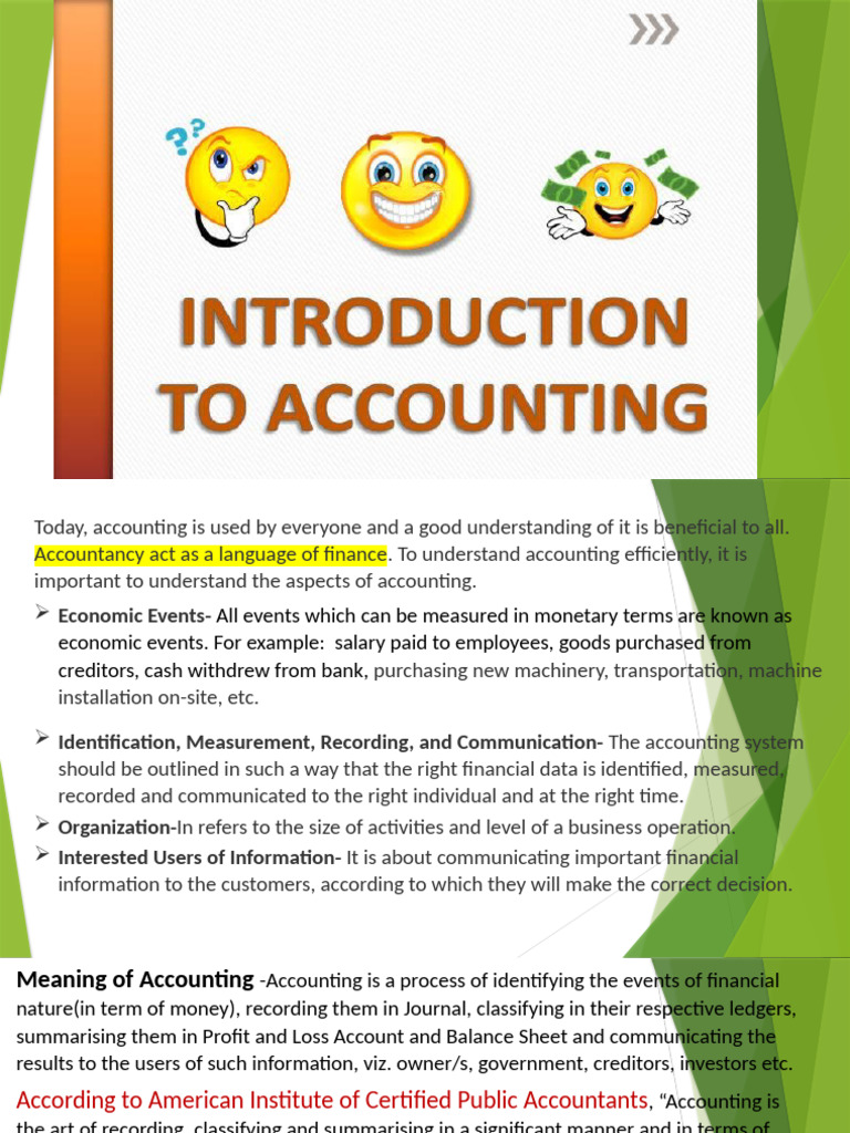 Accounts CH 1 Introduction To Accounting | PDF | Expense | Debits And ...