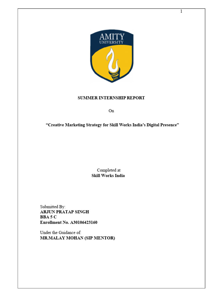 Creative Marketing Internship Report | PDF | Digital Marketing ...