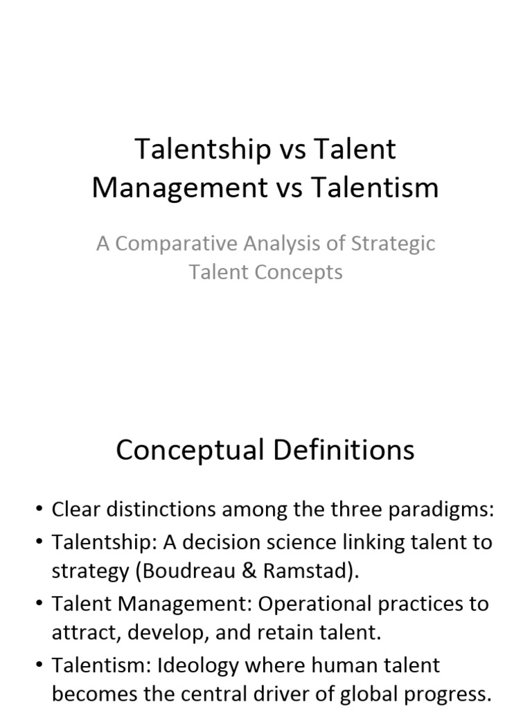Talentship Vs Talent | PDF