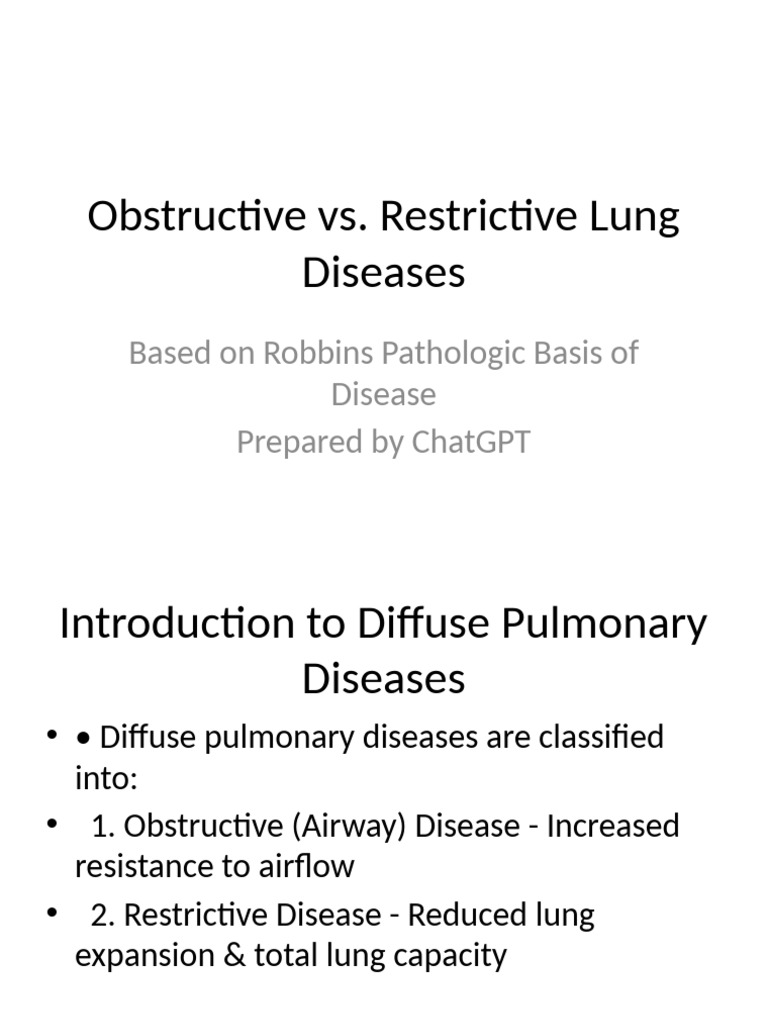 Obstructive vs. Restrictive Lung Diseases | PDF