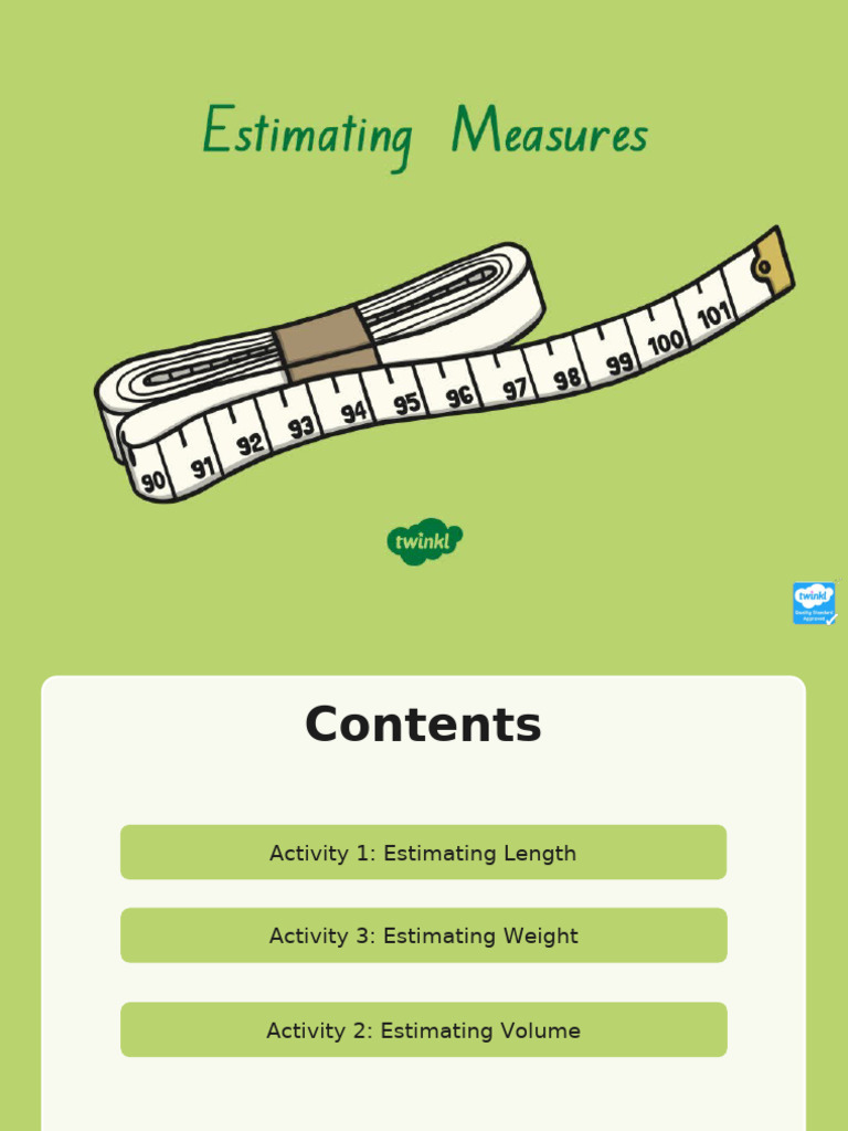 NZ N 98 Estimating Measures Powerpoint Ver 6 | PDF | Length | Geometric ...