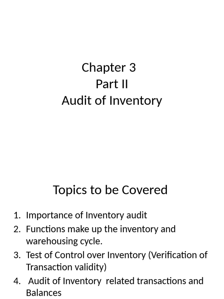 Inventory Audit Procedures Explained | PDF | Inventory | Audit