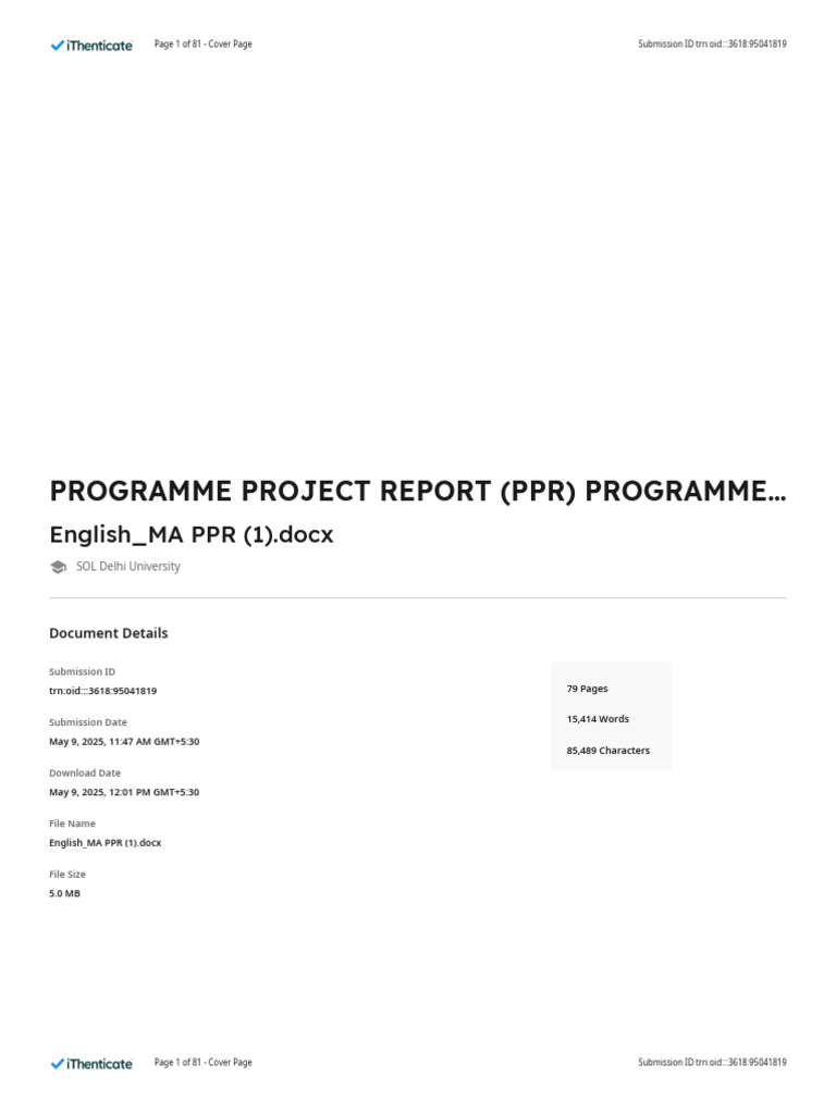 MA English Programme Project Report | PDF | Educational Technology ...