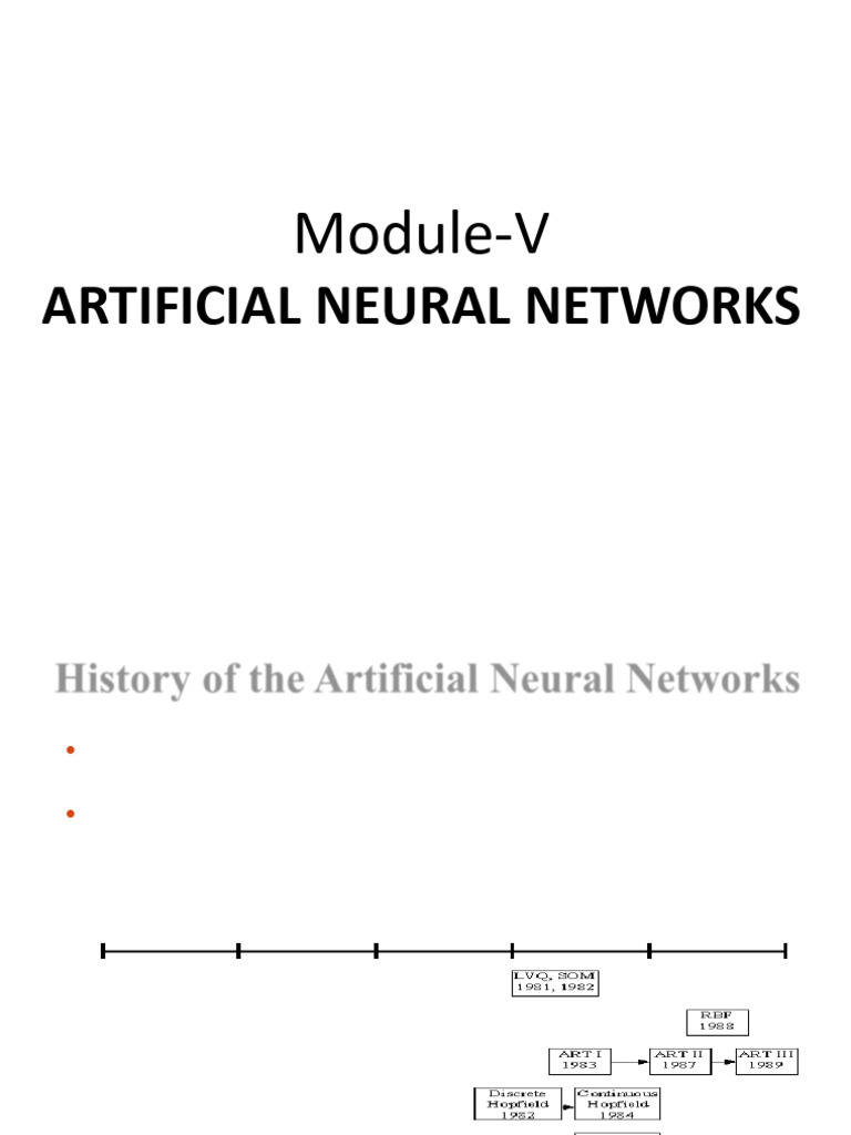 Module-5 PPT Artificial Neural Networks | PDF | Synapse | Axon