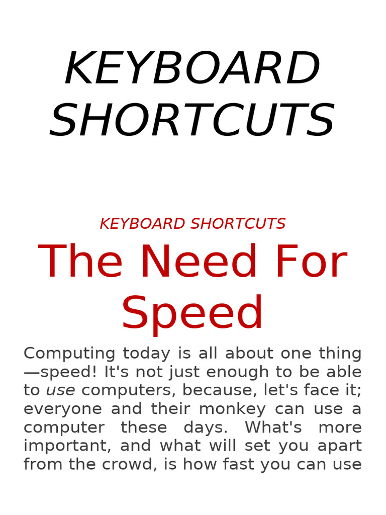 Shortcut Keys | PDF | Keyboard Shortcut | Microsoft Windows